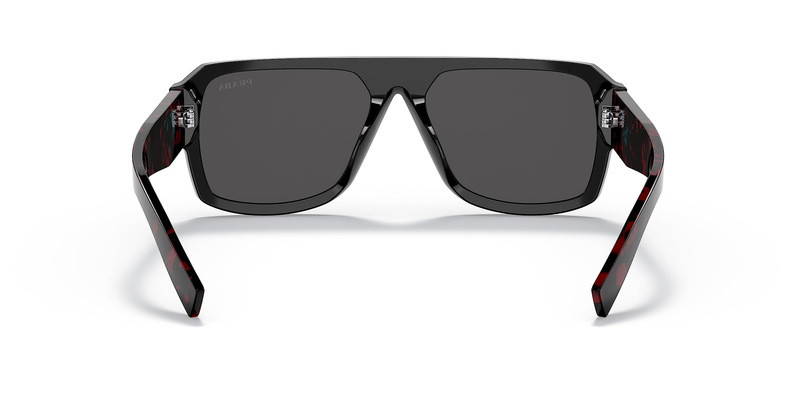 Prada PR 22YS 1AB5S0 Black Plastic Aviator Sunglasses Grey Lens