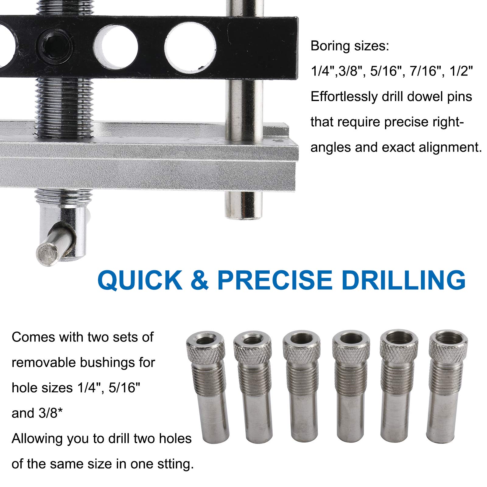 Tysun Self Centering Doweling Jig Drilling Guide Positioner Woodworking Doweling Jig Tool Hole Drilling Guide Self Centering Locator