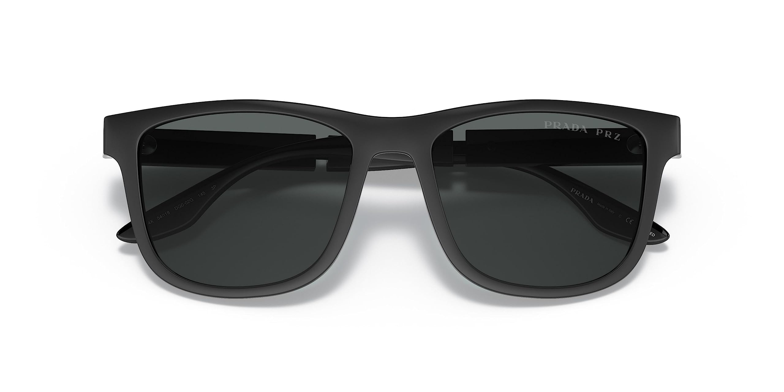 Prada PS 04XS Black Rubber/Black/Dark Grey Polarized One Size