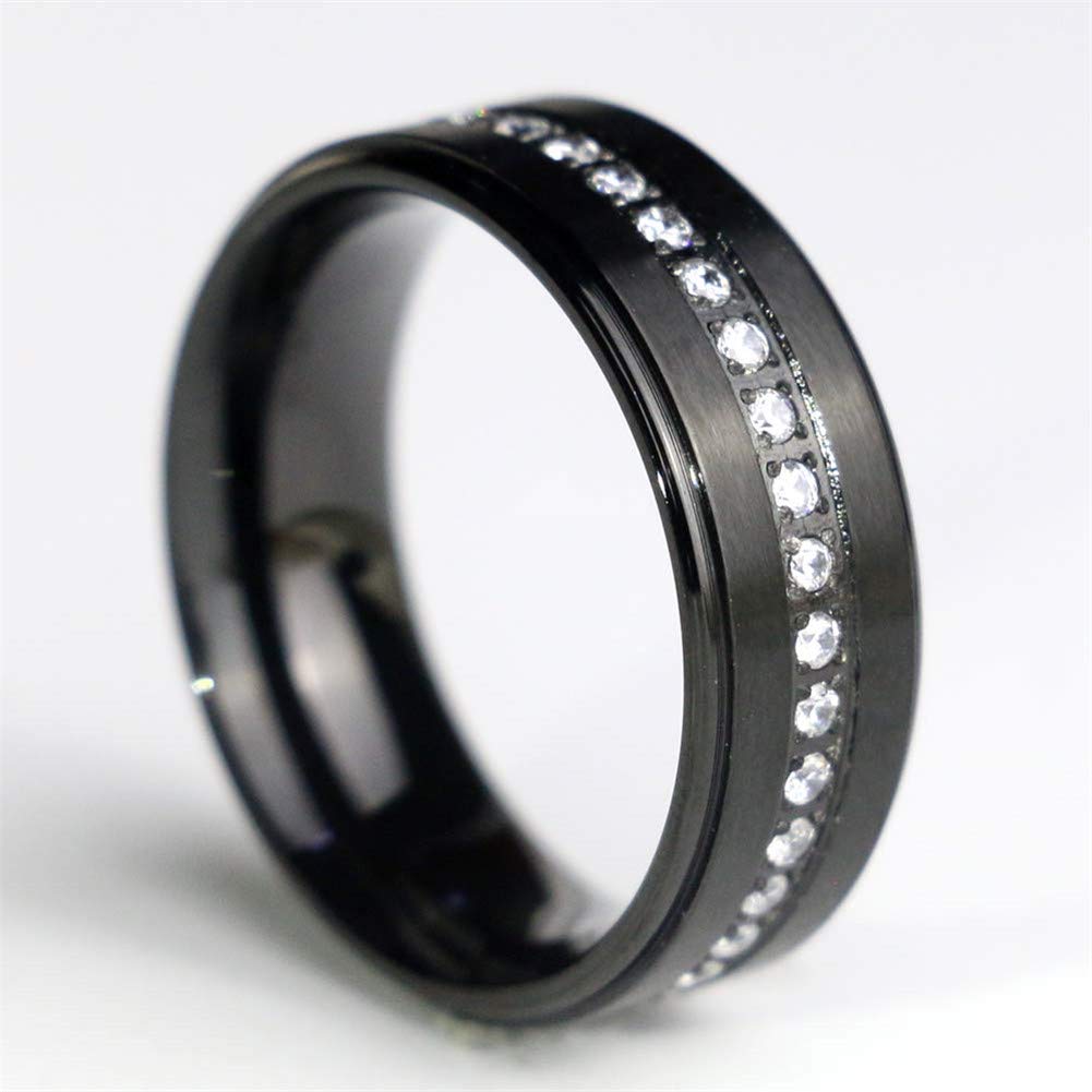 LOVERSRING His and Hers Couple Ring Bridal Set His Hers 3pc Women Black Gold Filled Cz Man Titanium Wedding Ring Band Set