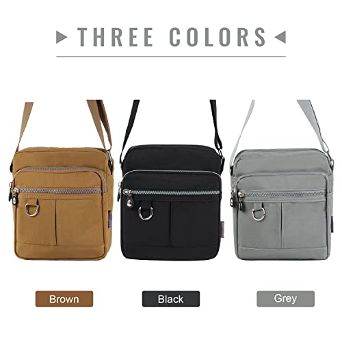 SUKUTU Women Casual Nylon Shoulder Bag Ladies Multi Pockets Lightweight Crossbody Purse