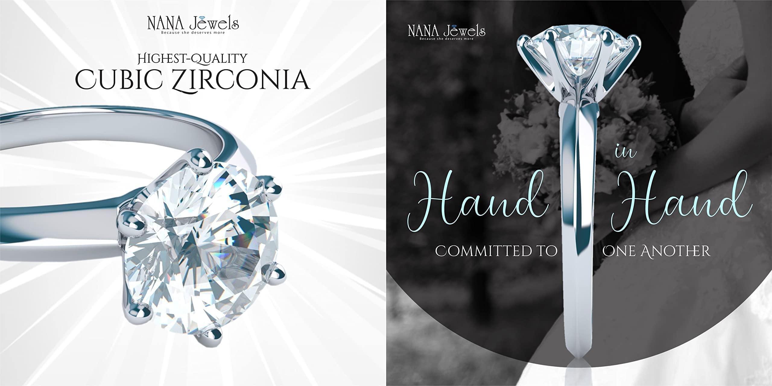 NANA Jewels 2.00ct Matrix Simulated Diamond Solitaire Engagement Ring Wedding Set w/Pure Brilliance Zirconia Size 7