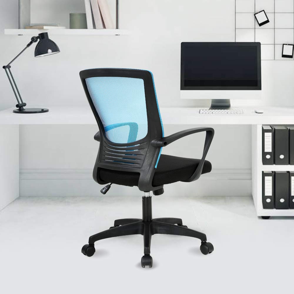 Meet perfect Office Chair, Mid Back Mesh Lumbar Support Home Office Computer Desk Chair Swivel Task Chair, Ergonomic Executive Chair on Rolling Wheels Height Adjustable for Men Women Back Pain-Grey