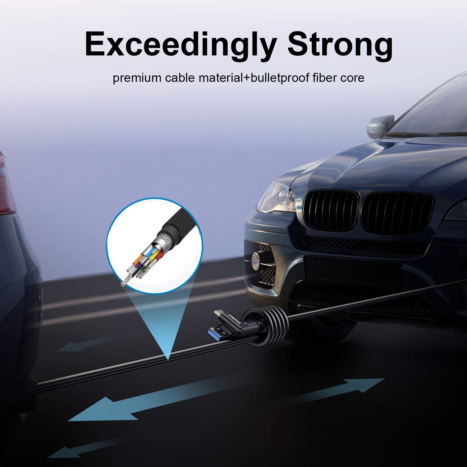 Siwket Oculus Quest 2 Link Cable 10ft/3M, Oculus Link Cable Braided USB C Charging Cable 90 Degree 5Gbps Fast Data Transfer for Oculus Quest 1/2, Galaxy S21 S20 Note20,LG V20