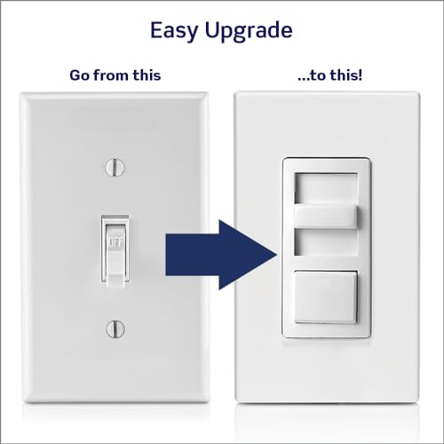 Leviton IllumaTech Dimmer Switch for Dimmable LED, Halogen and Incandescent Bulbs, IPL06-10Z, White with Ivory and Light Almond Faceplates