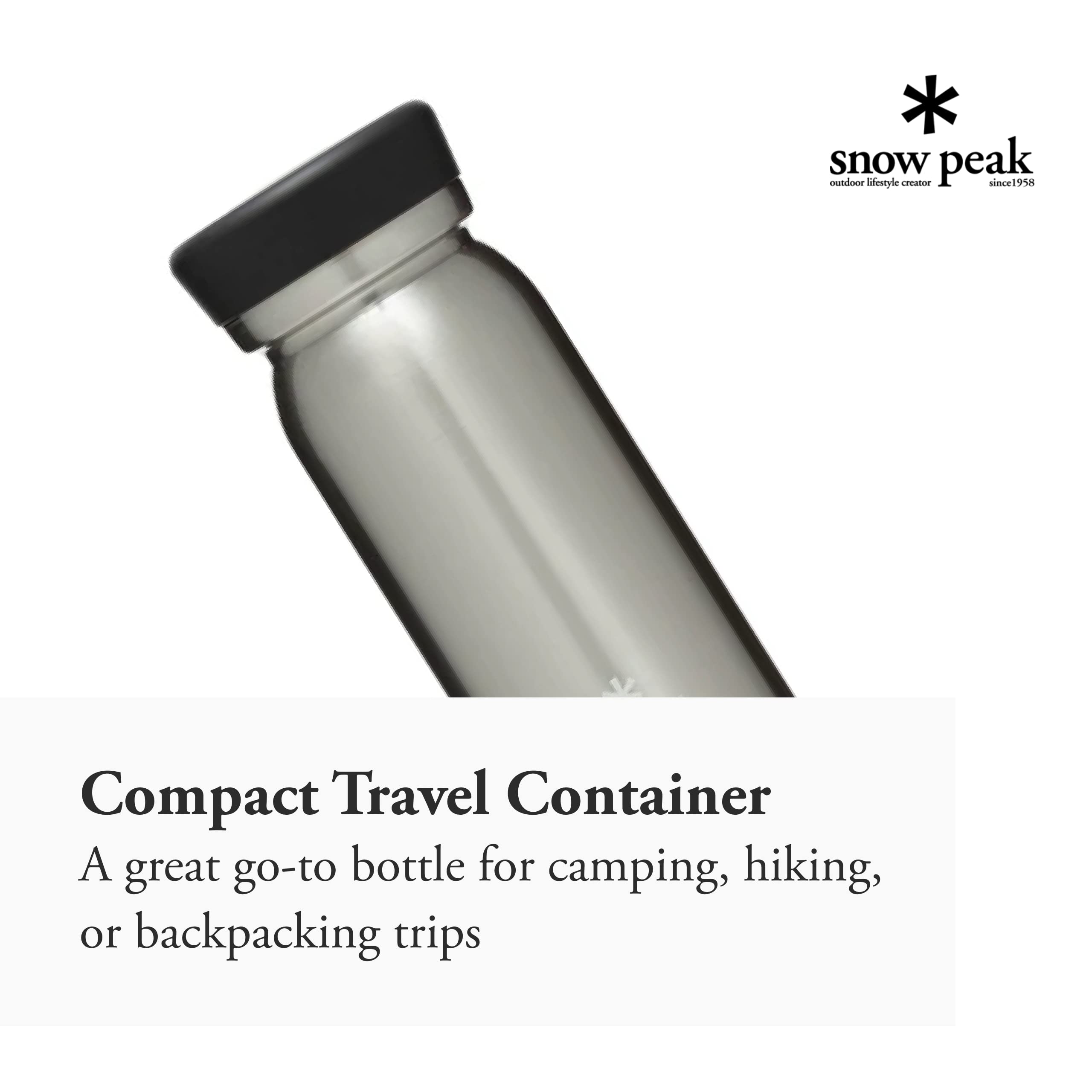 Snow Peak's Milk Bottle 500, Clear, TW-501CL, Stainless Steel, Vacuum-Sealed, Double-Walled, Made in Japan, Lifetime Product Guarantee, Lightweight for Camping & Everyday Use