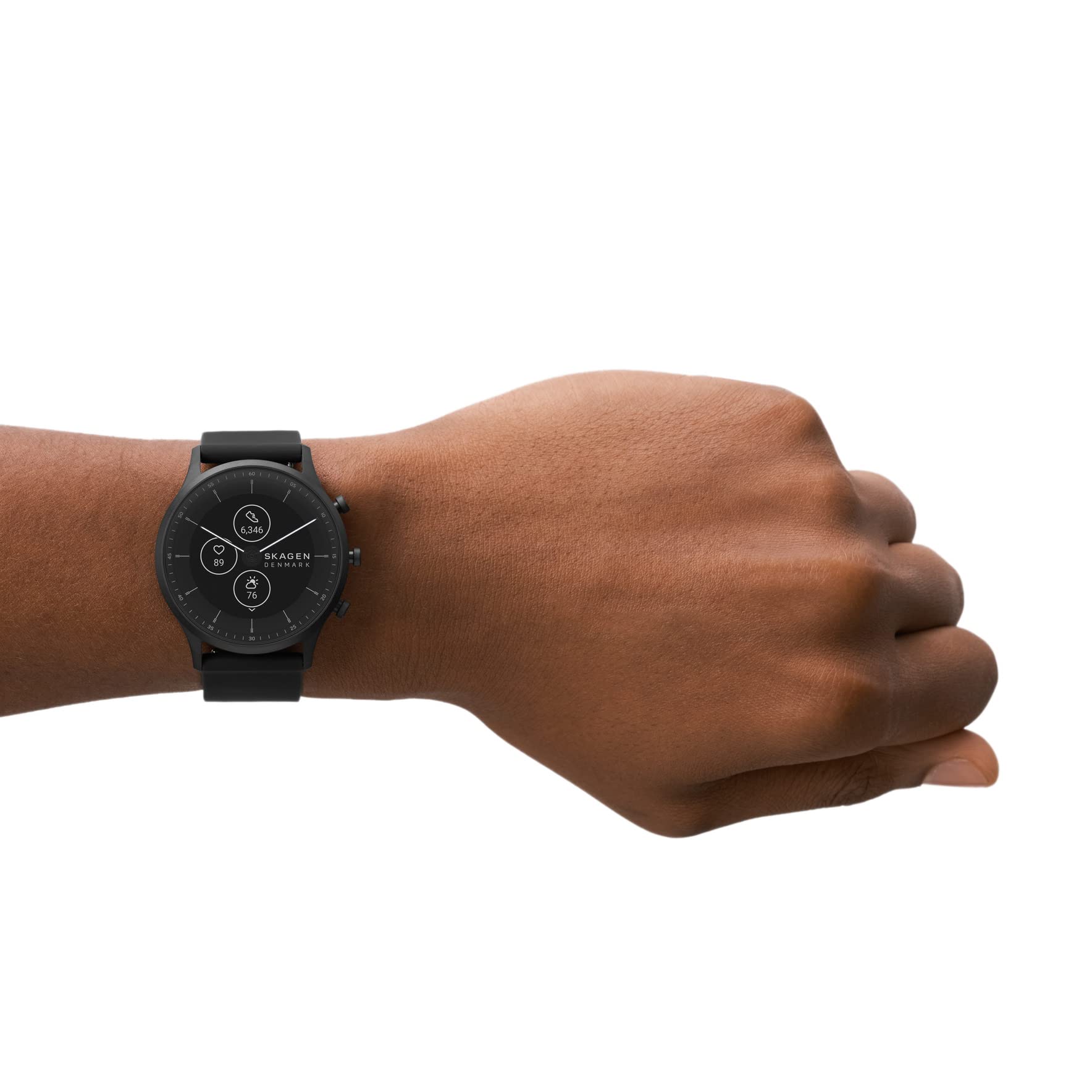 Skagen Jorn 42mm Gen 6 Midnight Silicone Hybrid Smartwatch (Model: SKT3202)