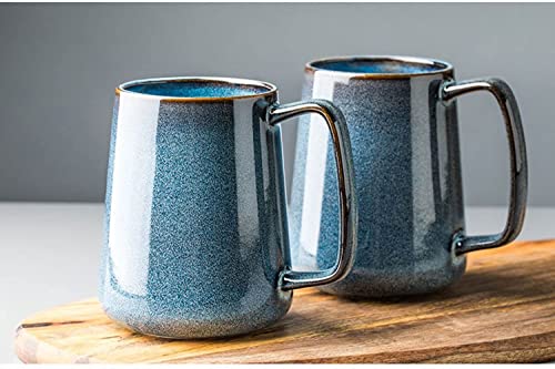 Large Ceramics Coffee Mugs,24 OZ,Large Handle Design,Extra Large Tea and Coffee Cup for Office and Home,Microwave And Dishwasher Safe(Color:24 oz blue)