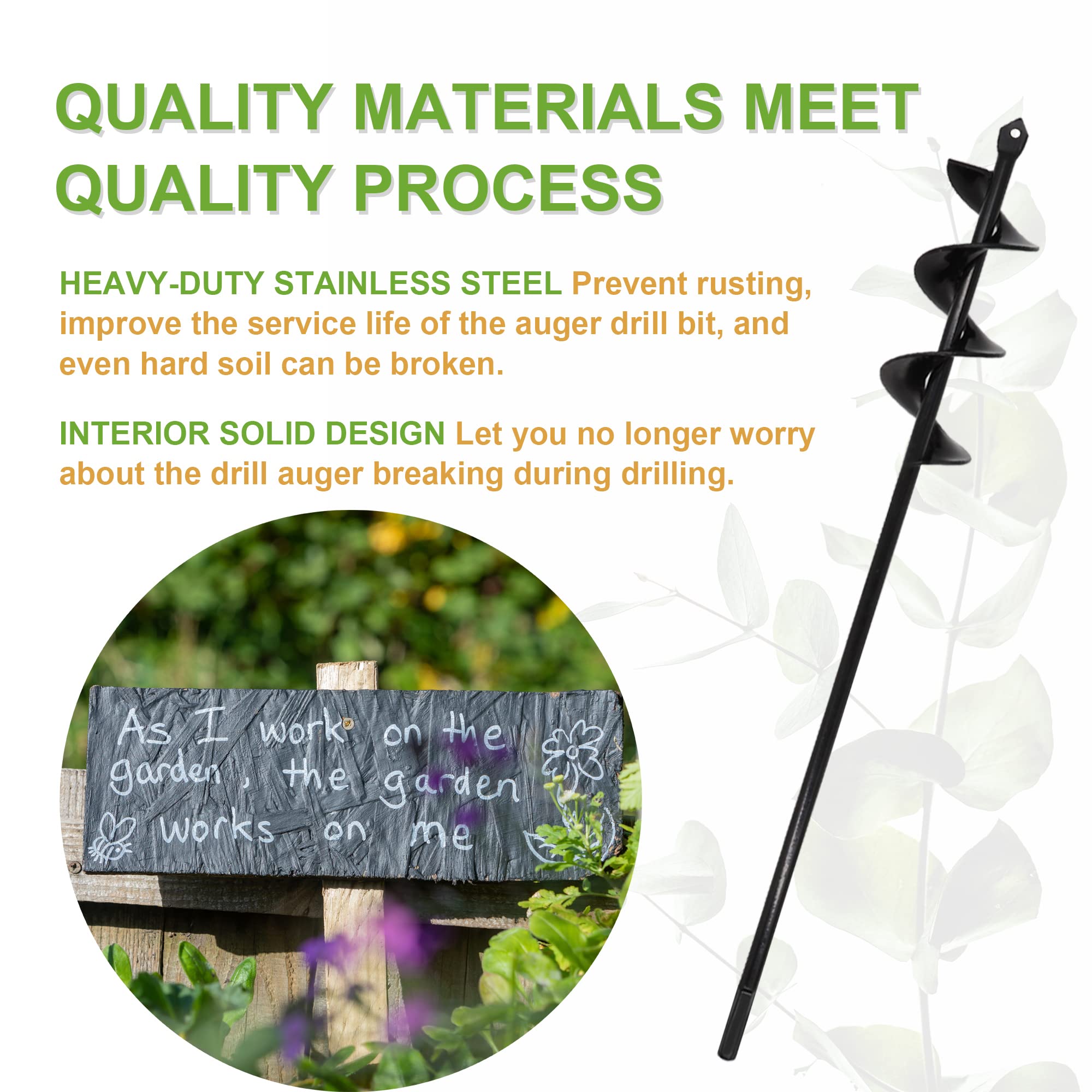 SORANGEUN Auger Drill Bit for Planting-1.6x16.5inch Plant Auger for Cordless Drill-Garden Tools for Bulbs Planting&Holes Digging - 3/8 Inch Hex Drive Drill