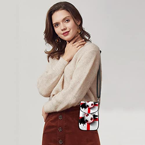 Small Crossbody Cell Phone Purse Wallet for Women Football England Flag