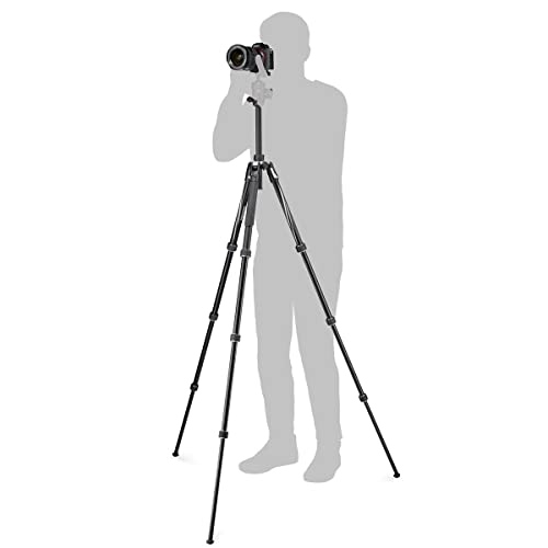 Manfrotto Befree GT 4-Section Aluminum Travel Tripod with 496 Center Ball Head, Black/Silver