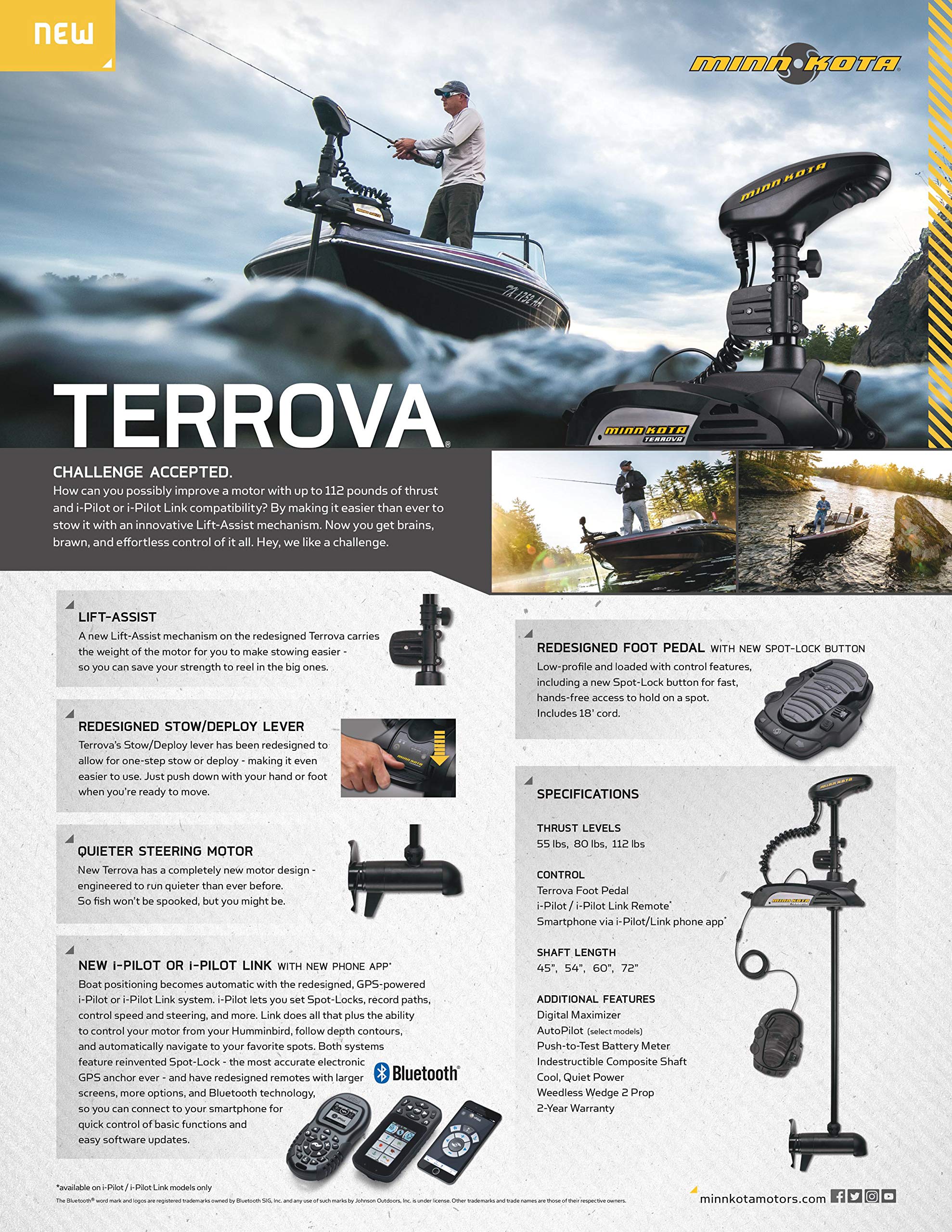 Minn Kota 1358805; Trolling Motor, Terrova 55/ Ip_Bt 54 No Fpdl