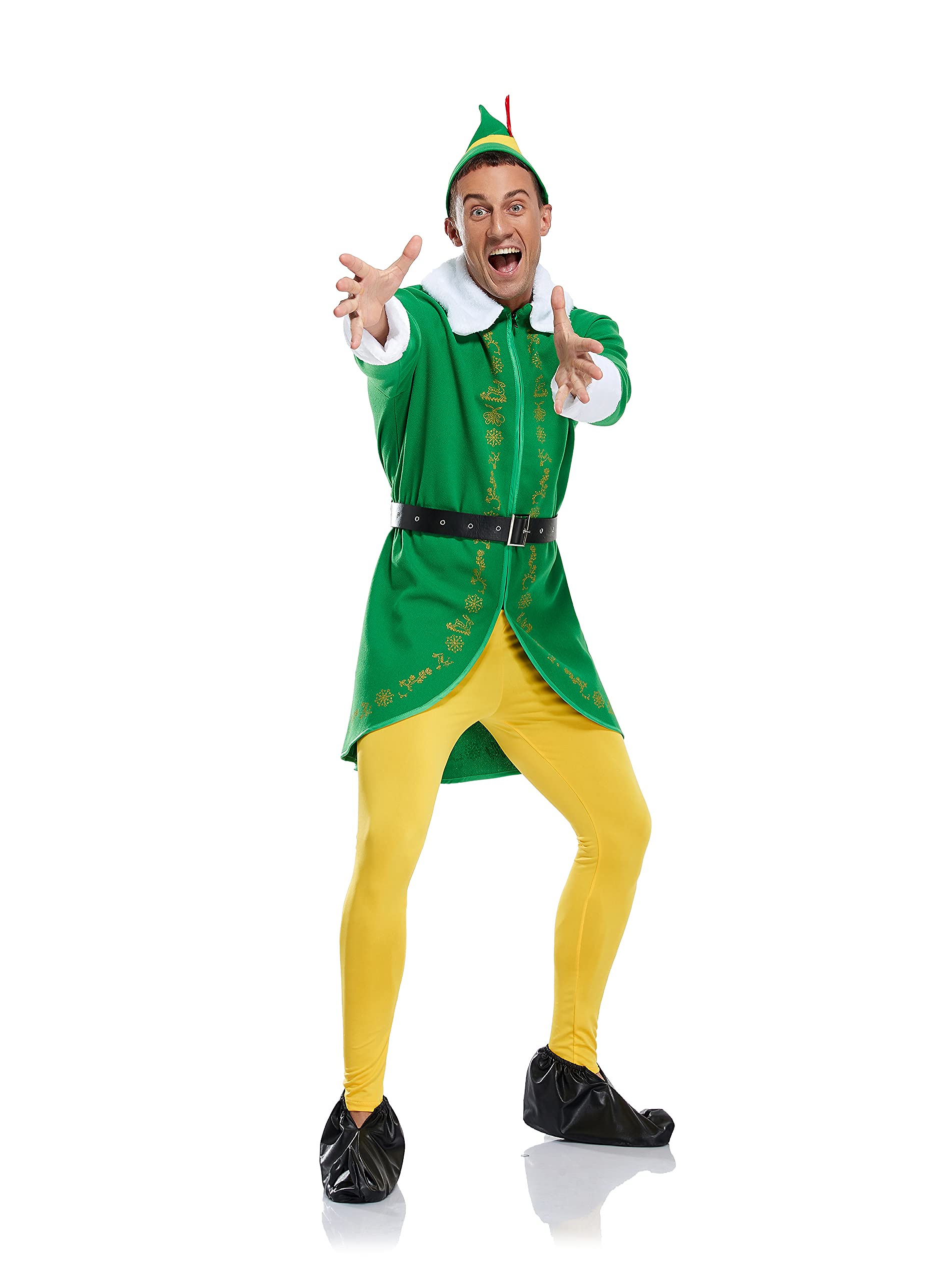 LILLIWEEN Mens Elf Costume Buddy Costume Halloween Christmas Cosplay Full Set Costumes 3XL