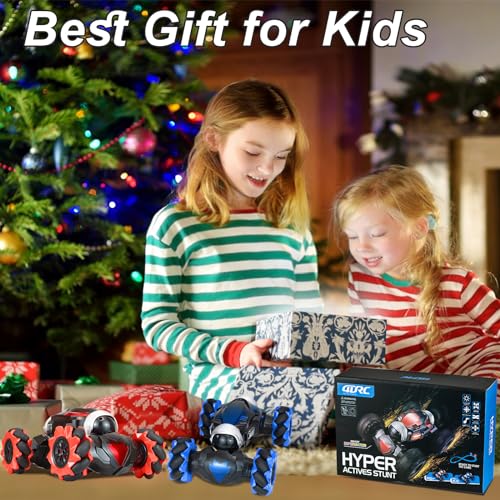 kisportee Gesture Sensing RC Stunt Car with Light & Music, Gesture RC Car, Hand Controlled Remote Control Car, 4WD OffRoad Drift Twist Car, Best Birthday Gift for Boy Kid Age 6 7 8 9 10 11 12 Year Old