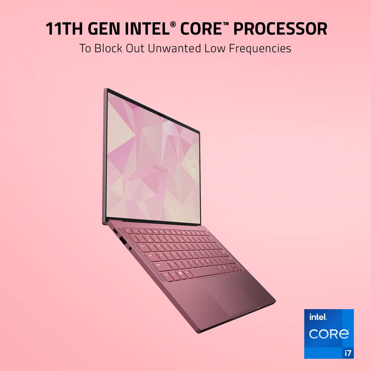 Razer Book 13 Laptop: Intel Core i7-1165G7 4 Core, Intel Iris Xe, 13.4" UHD 60Hz (1920x1200), 16GB RAM, 1TB SSD PCIe M.2 - Windows 11 - CNC Aluminum - Chroma RGB - Thunderbolt 4 - Quartz Pink