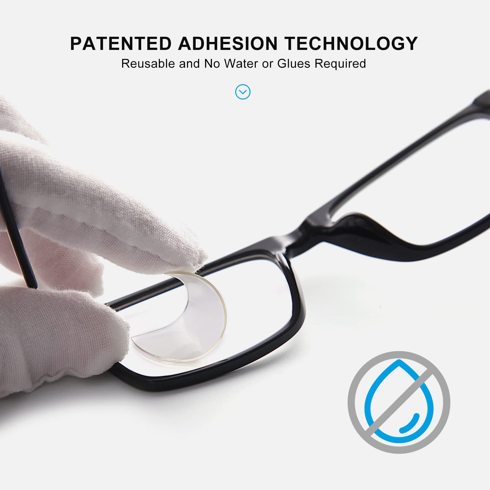 OKH 1 Pack Stick-on Bifocal Lenses, Convert Sunglasses, Goggles, or Glasses into Magnified Readers, Reusable, No Water Needed(+3.0)