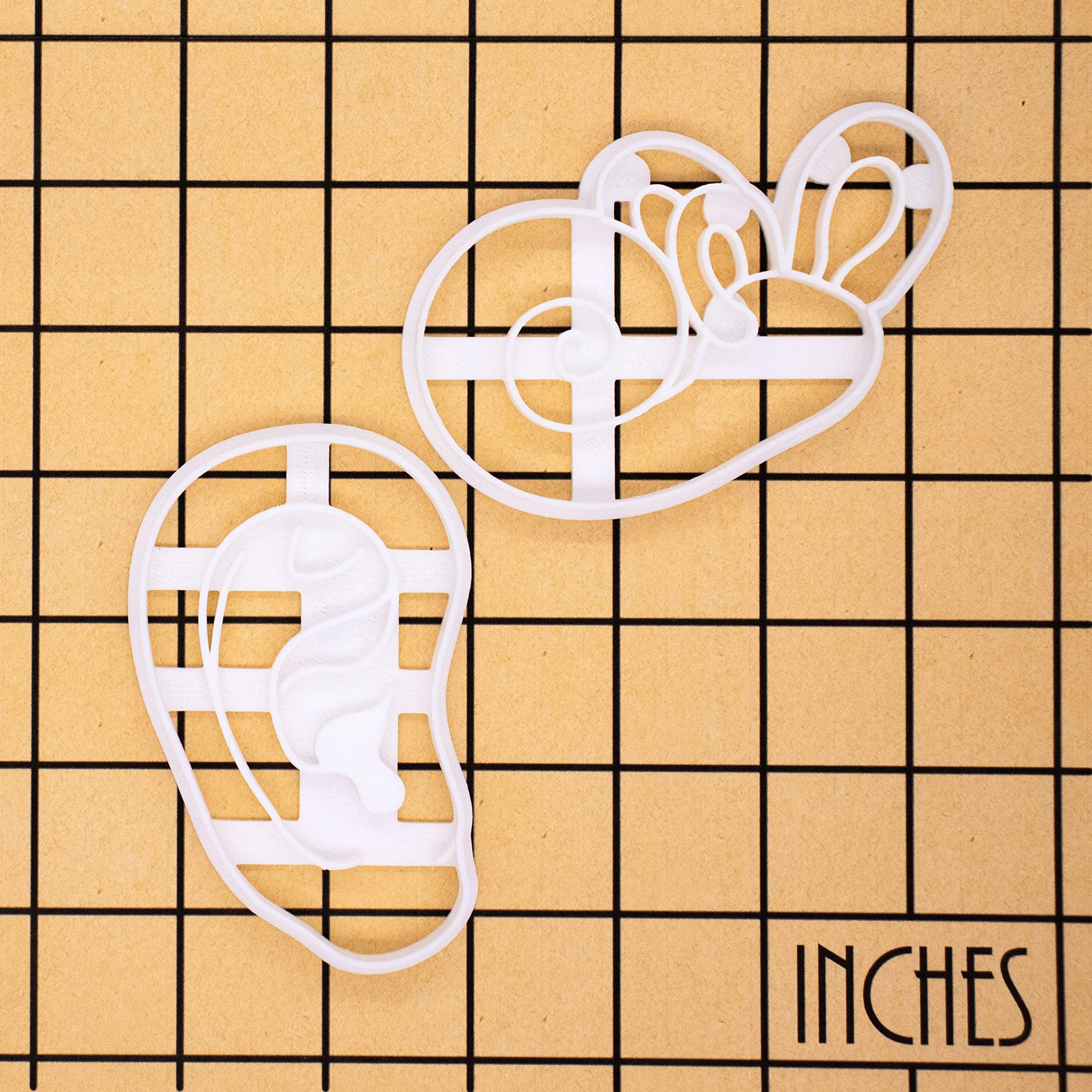 Set of 2 Ear cookie cutters (Designs: Anatomical Human Ear and Cochlea Inner Ear), 2 pieces - Bakerlogy