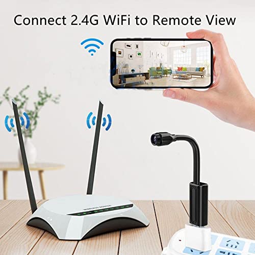 METRICSQUARE USB Mini Camera Home Security Room Camera WiFi Nanny Cam with Phone APP, Motion Detection Night Vision Small Camera 2.4G WiFi Cam