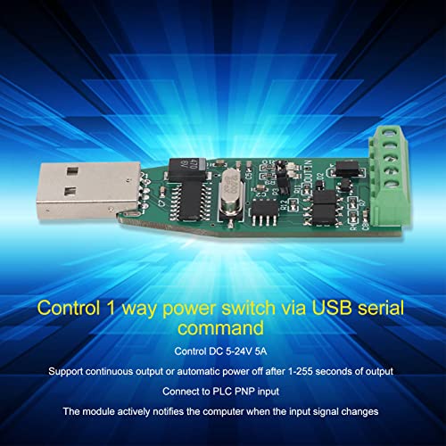 USB Relay Module, 1 Channel Computer USB Intelligent Control Switch USB Switch for Windows, for Android (Relay Module)