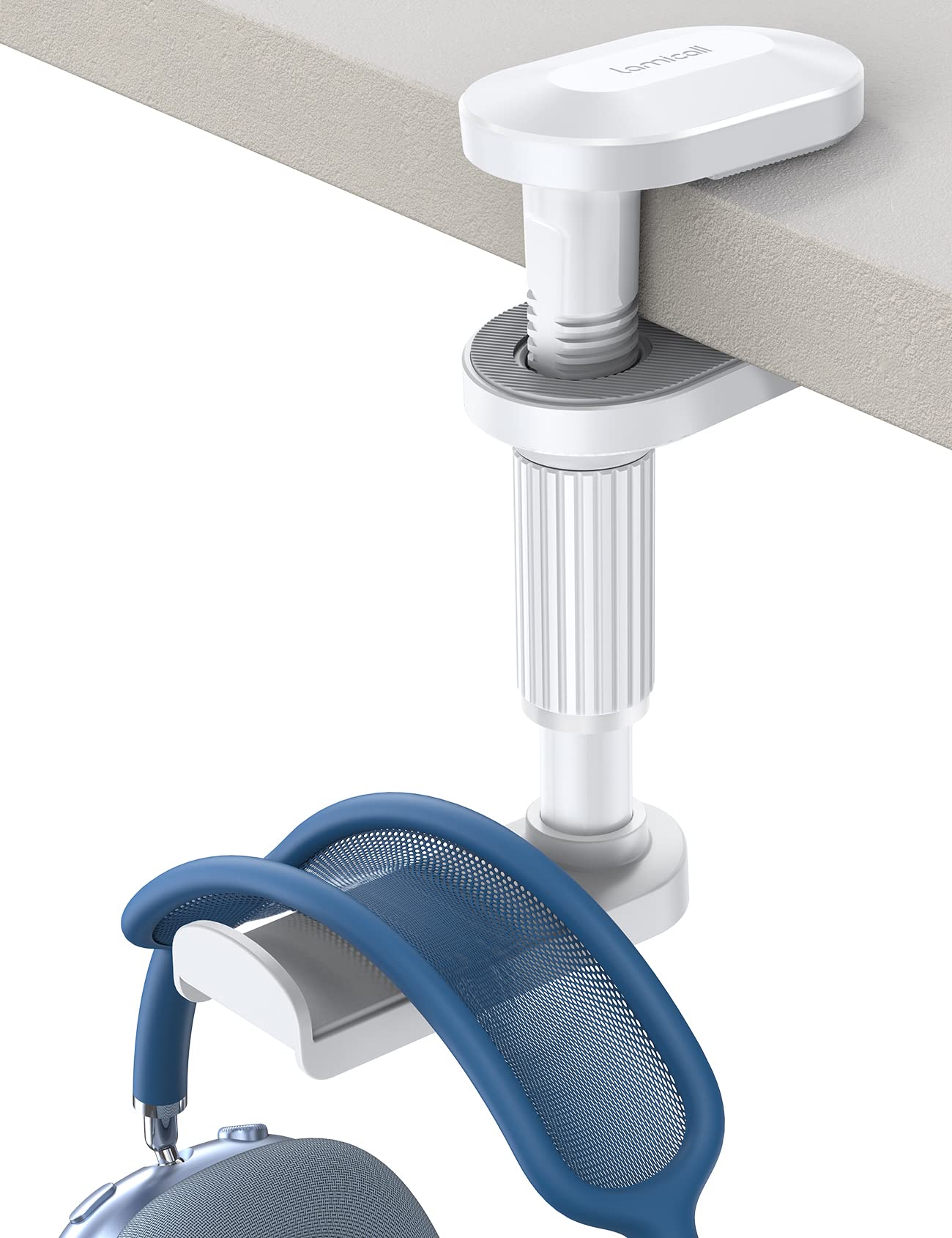 Lamicall Headphone Stand, Headset Hanger - 360° Rotating Upgraded Earphones Holder Hook Mount Clamp Under Desk for Airpods Max, Sennheiser, More, Black