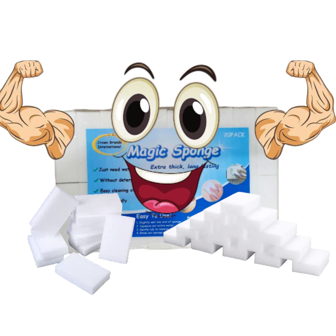 Magic Eraser - 20 Pcs Pack - Multifunctional Cleaning Sponge - Extra Thick Melamine Sponges for House, Kitchen, and Tiles - Easy to Use, Long-Lasting