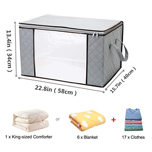 LivingBox Foldable Storage Containers Fabric See-Through Window, Household Home Organizers, Non-Woven Fabric Storage Bins, 3 Pack