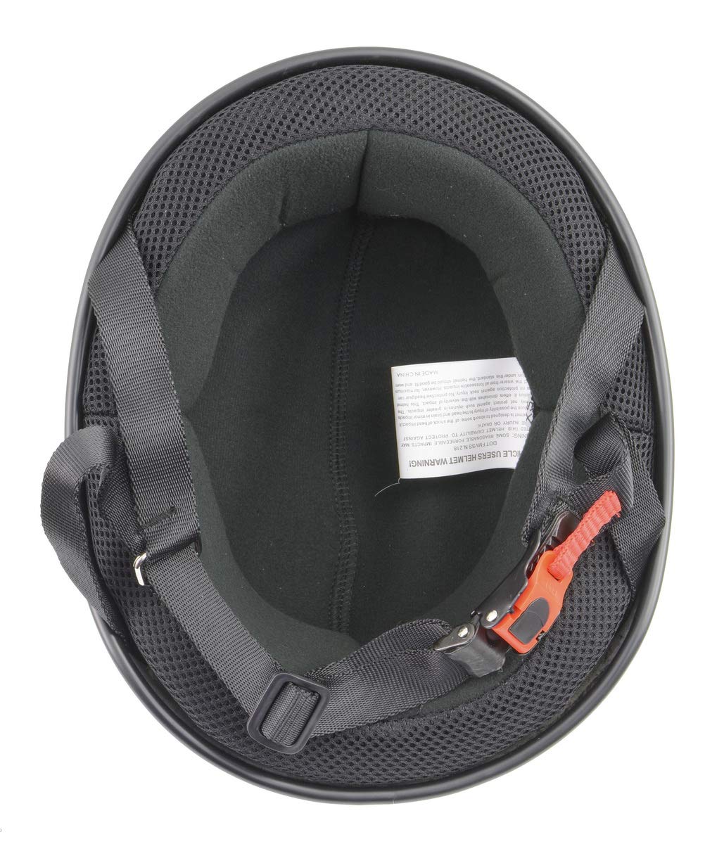 Milwaukee Helmets Bare Bones Glossy Black Half Motorcycle Helmet for Men and Women DOT Approved MPH9711DOT - Large