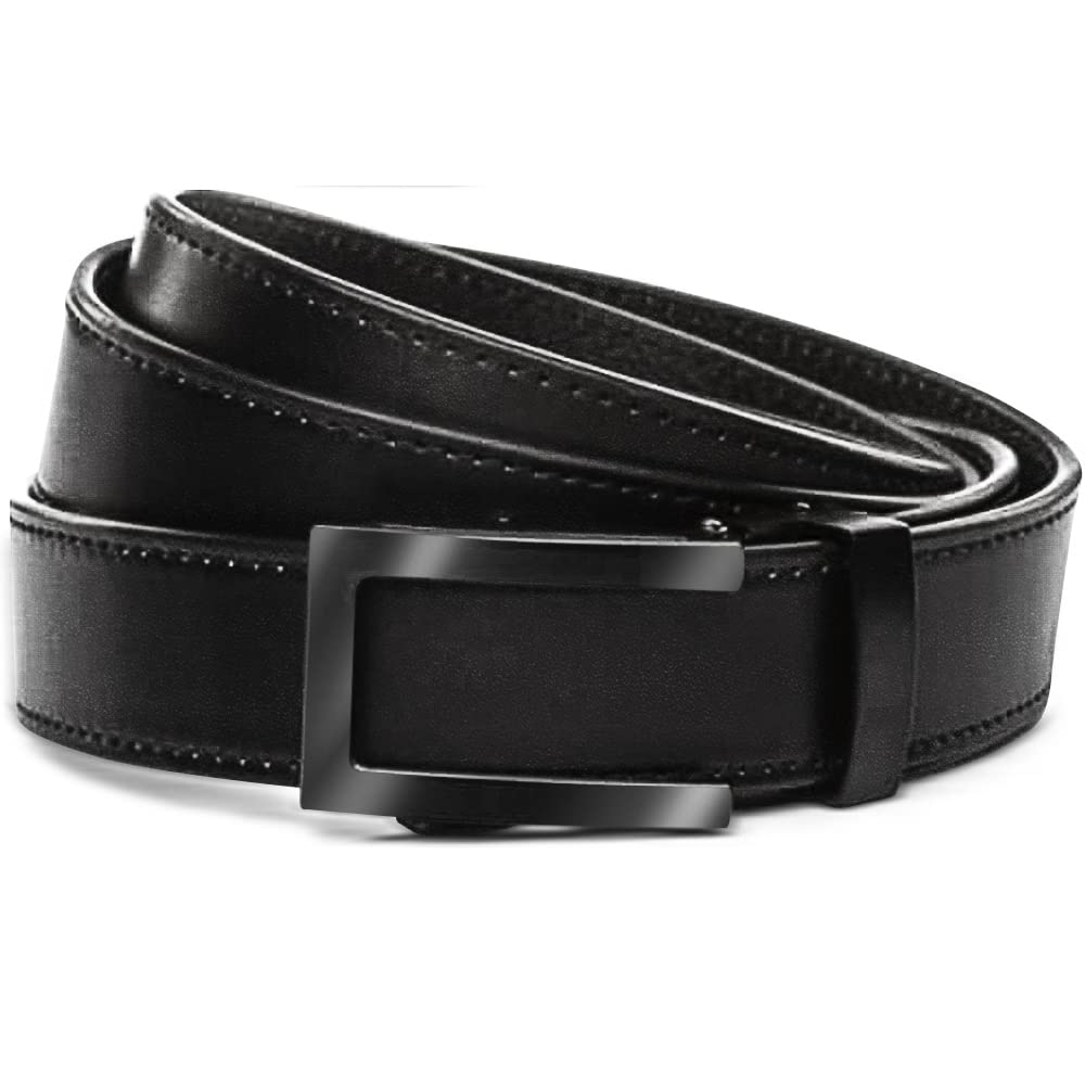 MONTABLEU Handcrafted Mens Ratchet Dress Belt Customizable Fit, Matte Black