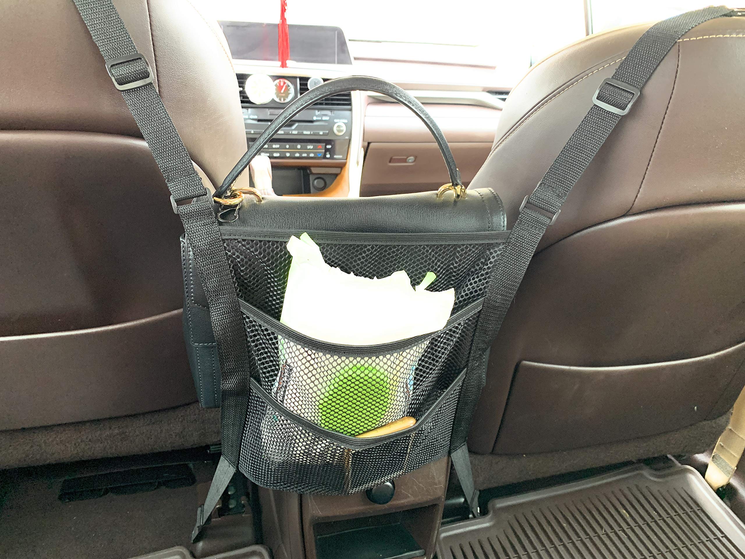 Lamtoco Car Organizer for Kids, 3-Layer Car Mesh Backseats and Storage, Organizador de coches