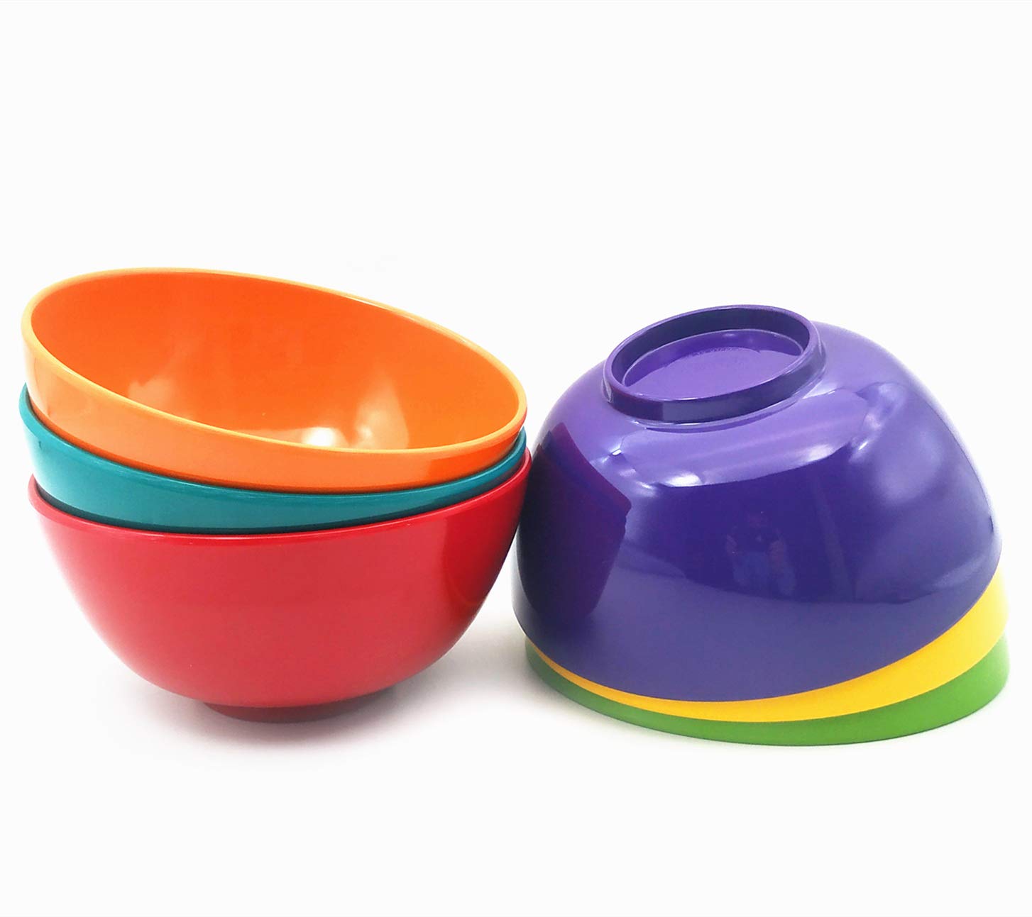 Set of 6 100% Melamine 28oz Salad Bowls Set,6 inch Round Melamine Soup Cereal Bowls,Melamine Dinnerware sets for Home Dinner Party or Picnic,Break-resistant and BPA Free,Multicolor