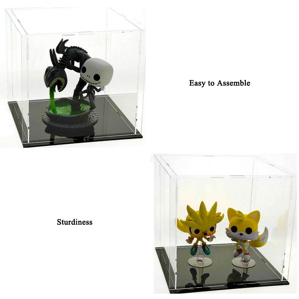 Self-Assembly 29.1" Tall Acrylic Display Case for 1000%,Deluxe Dustproof Showcase,Countertop Box for Pop Figures Collectibles Toy,Need Remove Protective Film (14.9x10.6x29.5 inch;38x27x75 cm)