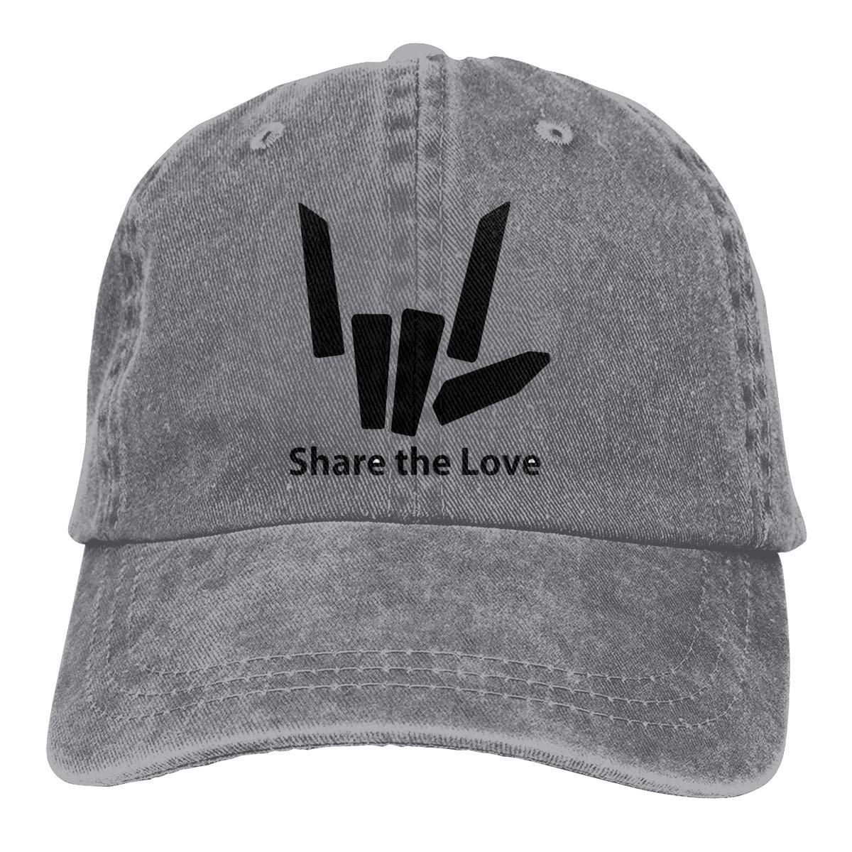 MSGUIDE Women's Share The Love Baseball Cap Vintage Cotton Washed Distressed Adjustable Dad Hat Gray