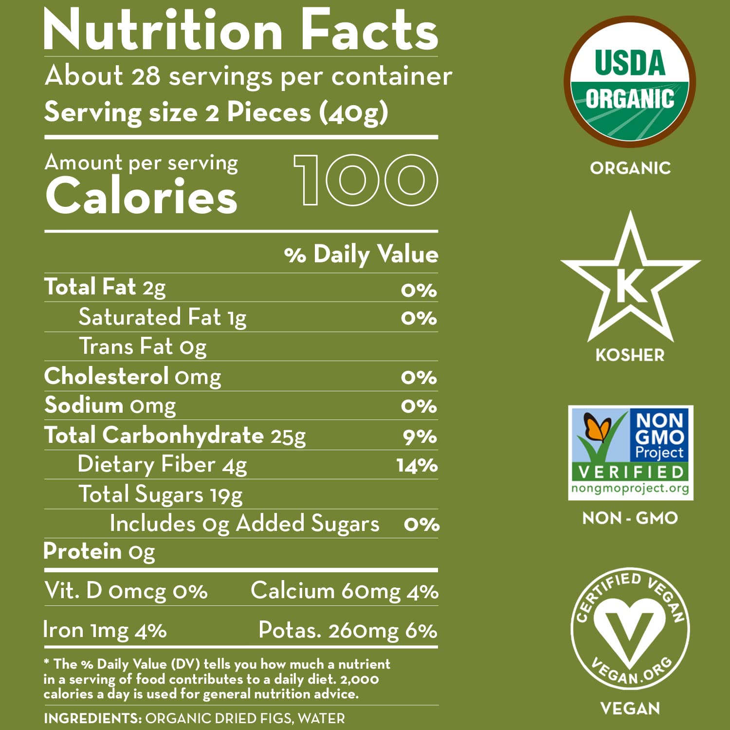 Organic Rehydrated Dried Smyrna Figs - Sunny Fruit 40oz Bulk Bag | Tender & Juicy - NO Added Sugars, Sulfurs or Preservatives | ALLERGEN-FRIENDLY, VEGAN, KOSHER & HALAL