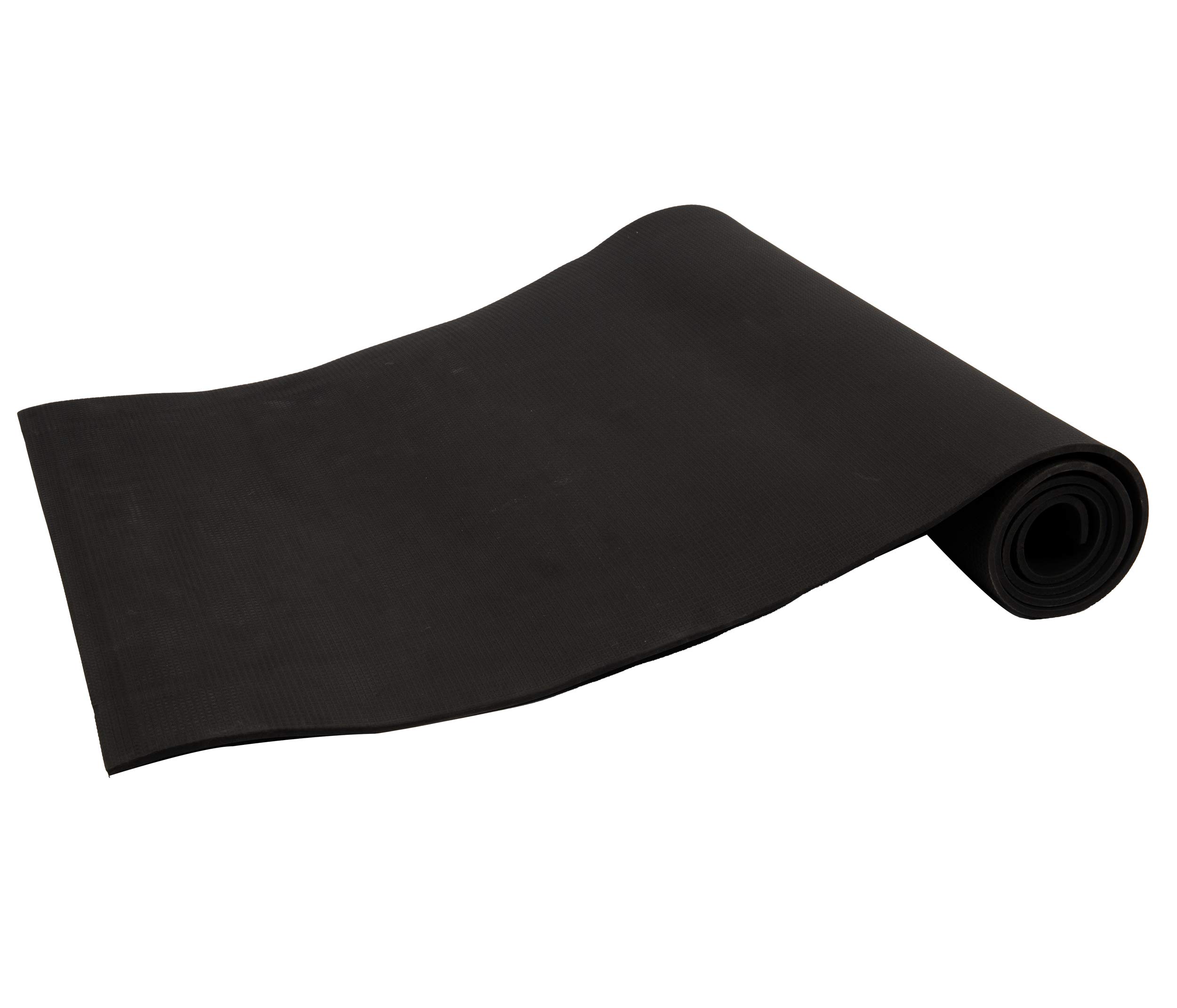 Mind Reader High-Density Fitness Mat, Yoga Exercise Floor Covering, Home Workout Portable Padding, 68 inches Wide, EVA Foam, Black