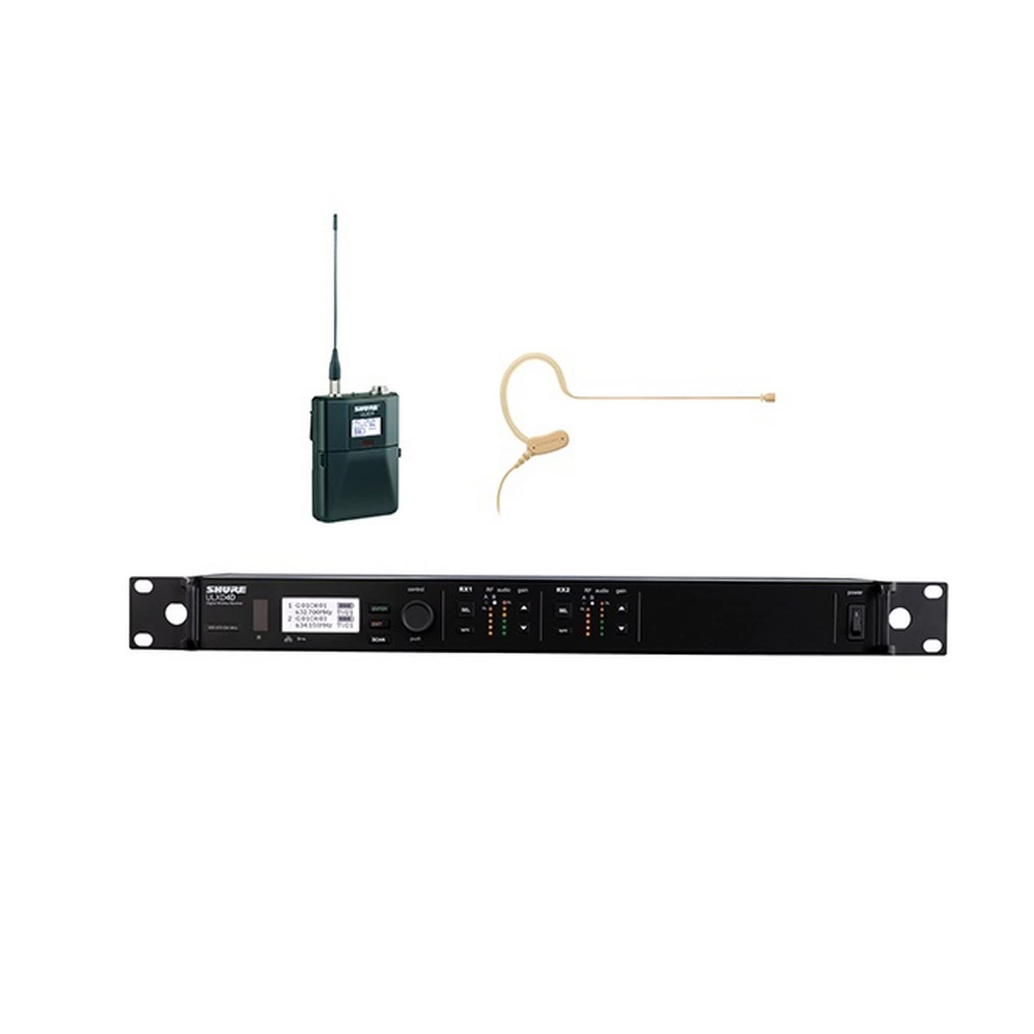 Shure ULXD14D/MX153 Omnidirectional Headworn Wireless Microphone System, Tan, G50 470-534 MHz