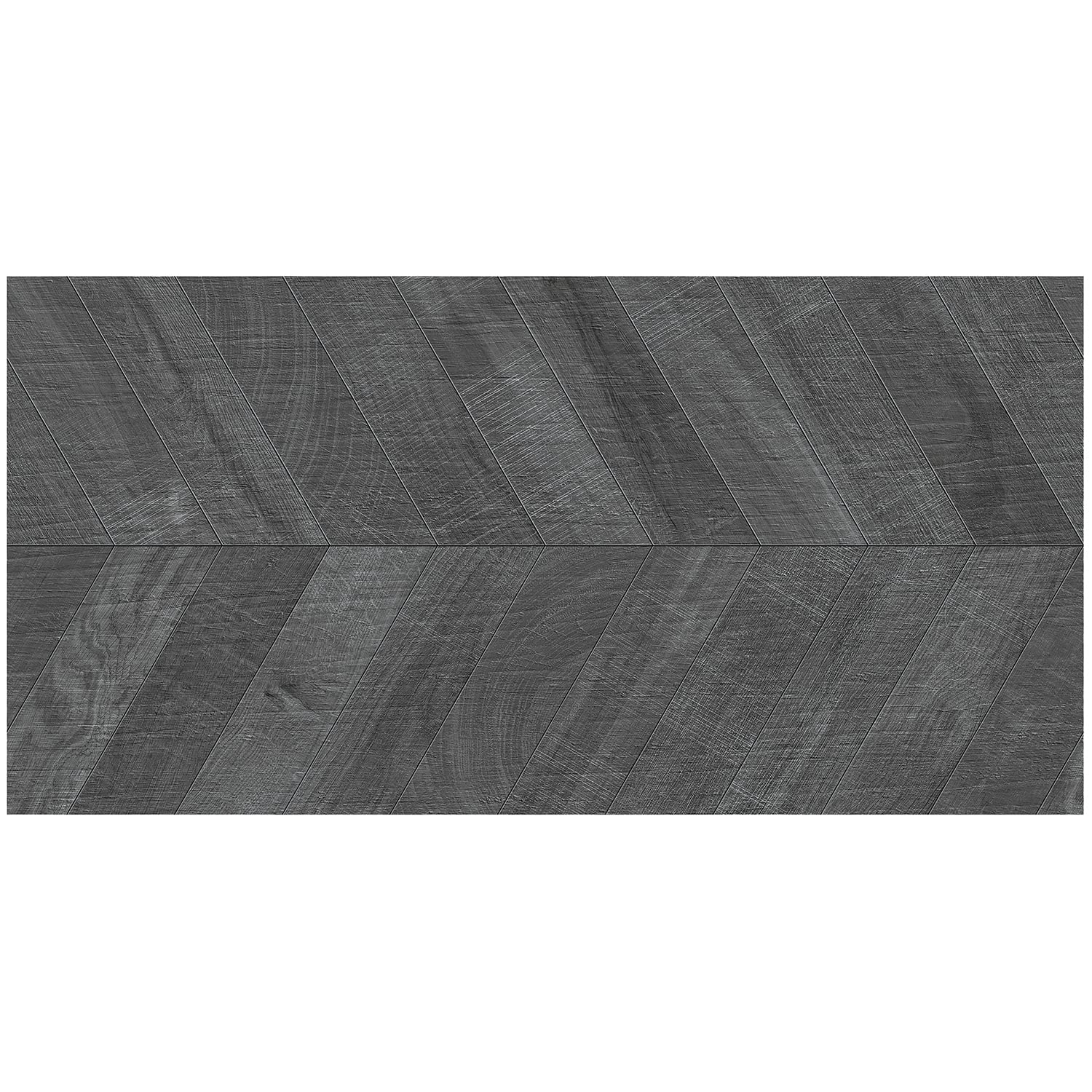 Montgomery Chevron Black 24 in. x 48 in. Matte Porcelain Floor and Wall Tile (15.49 Sq. Ft. / Case)
