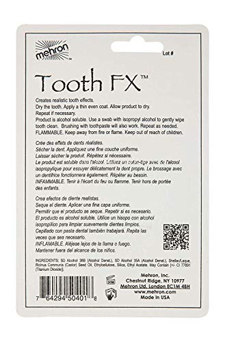 Mehron Makeup Tooth FX with Brush for Special Effects, Halloween, Movies (.25 oz) (White)