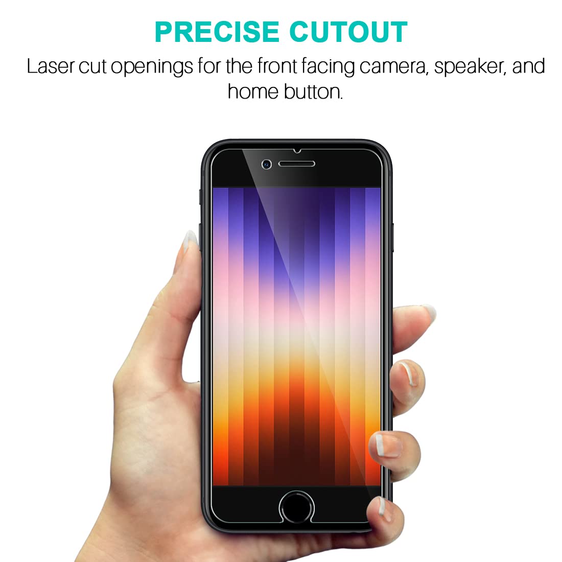 LK 4 Pack Screen Protector Compatible With iPhone SE 3 5G (2022) / iPhone SE 2020 / iPhone SE2, 9H HD Clear Tempered Glass screen protector for iPhone 8/7, Case Friendly, Anti-Scrach, 9H Hardness