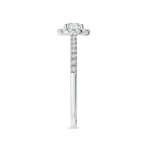 Lab Created Round Diamond Halo Wedding Engagement Ring in 14K White Gold Finish (All Custom Sizes AVBL 5-12)
