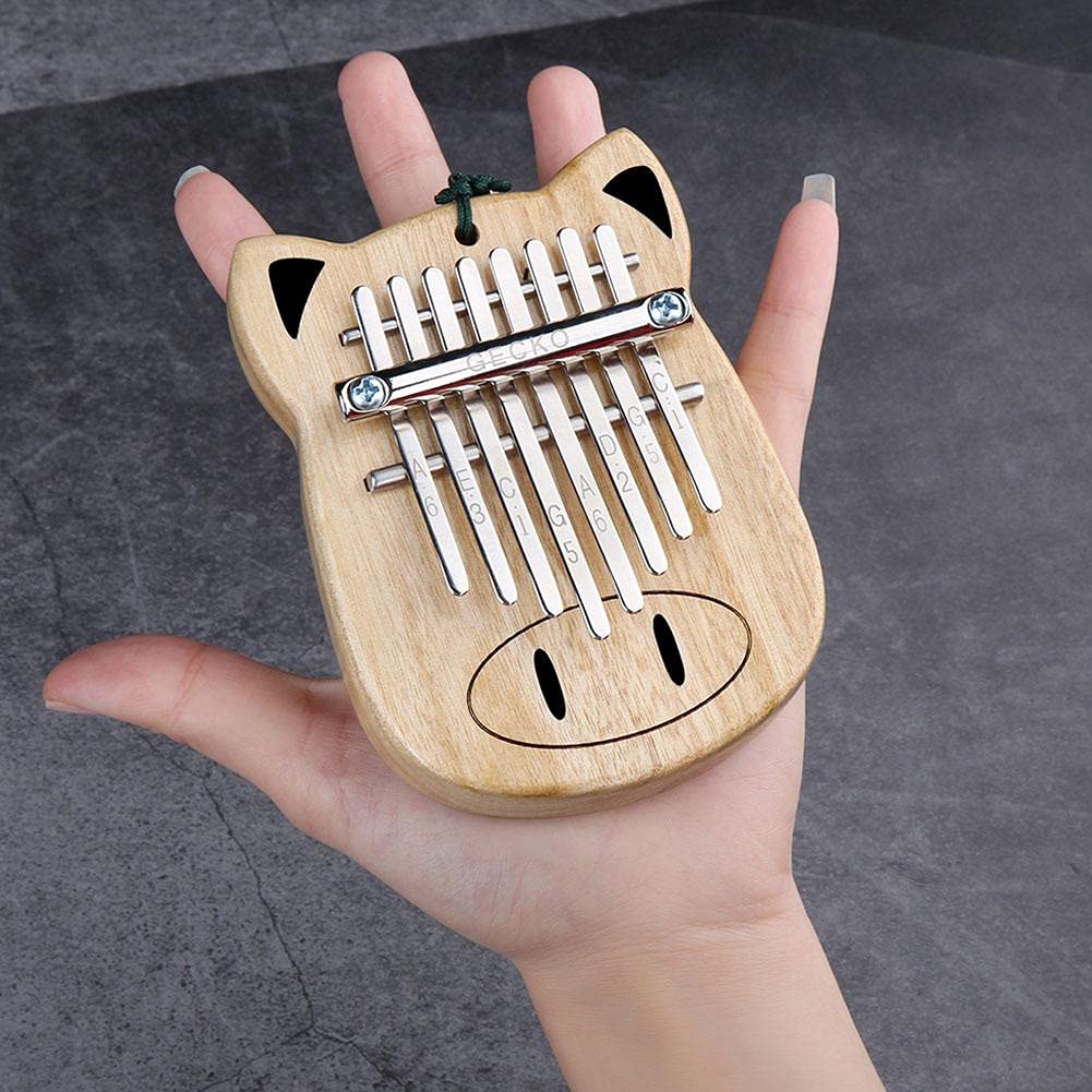 SDGH 8 Key Thumb Piano Full Veneer Camphor Wooden Keyboard Percussion Instrument Music Gift for Beginner
