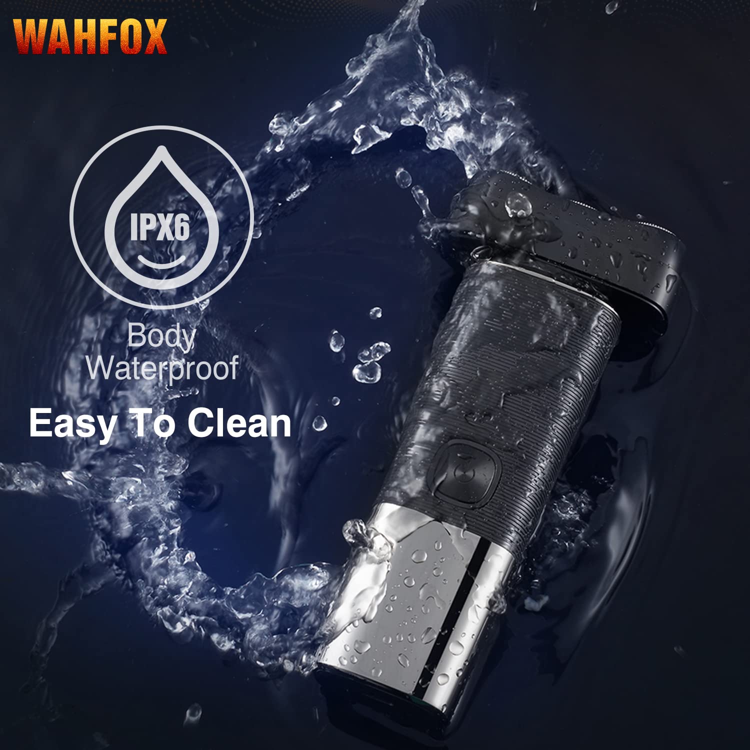 WAHFOX Electric Shaver Wet & Dry Shaver with Charging Stand, Pop-up Trimmer, with Shaving Cream, Rechargeable Shaver