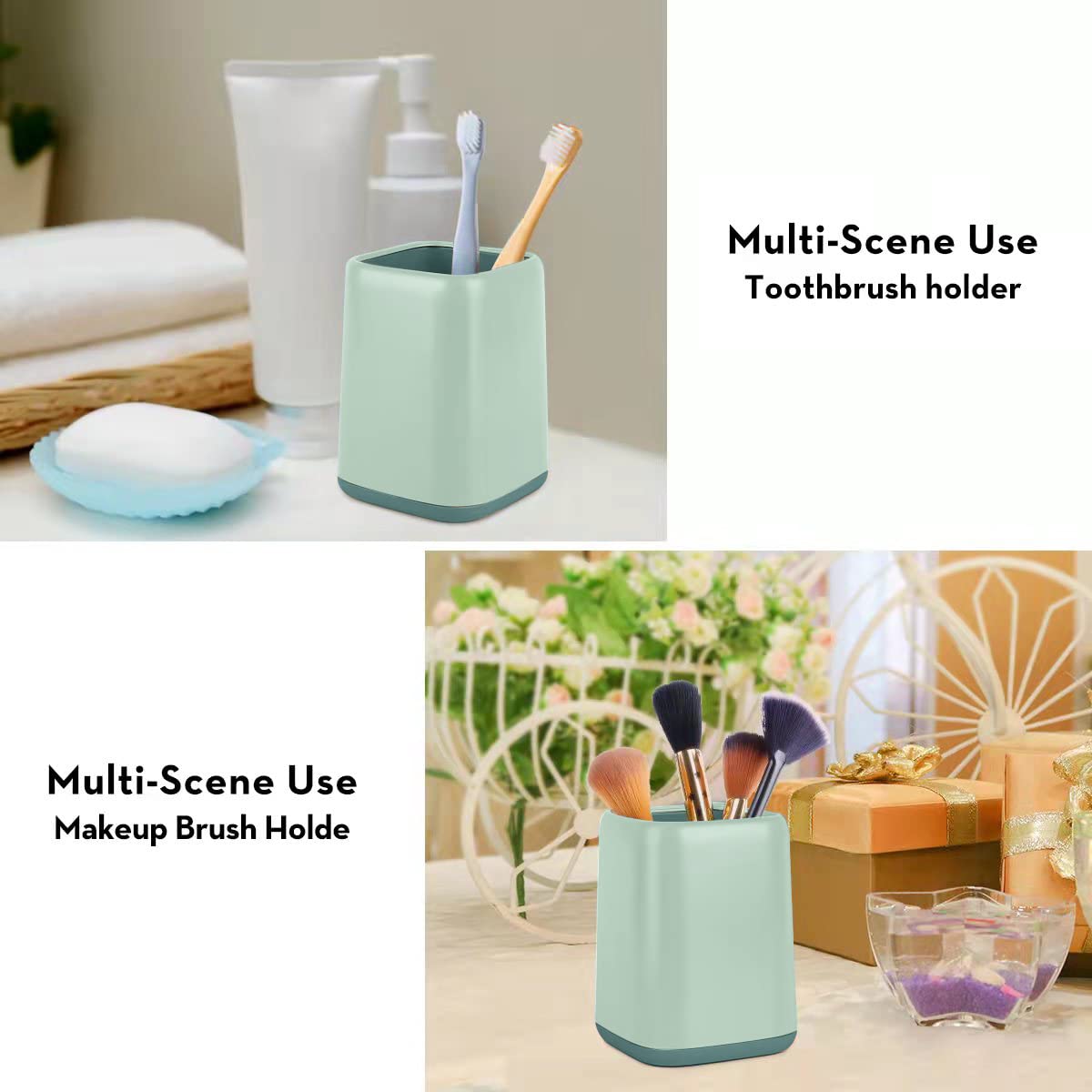 Lengtimo Fashion Pen and Pencil Holder, Pencil Cup for Kids or Makeup Brush Holder for Women, Durable Stand Desk Organizer Storage Gift for Office, Classroom, Home( Light green )