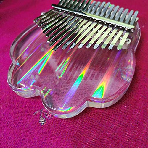 SDGH Acrylic 17 Key Transparent Thumb Piano with Tuner Hammer Finger Keyboard Musical Instrument