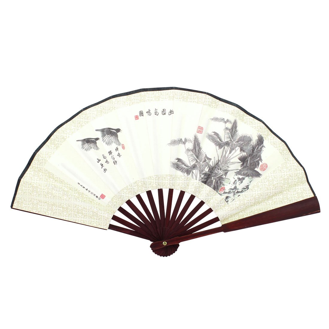 Qtqgoitem Fabric Unisex Lotus Printed Portable Pocket Hand Fan Beige (model: 799 aa9 41b 390 1a4)