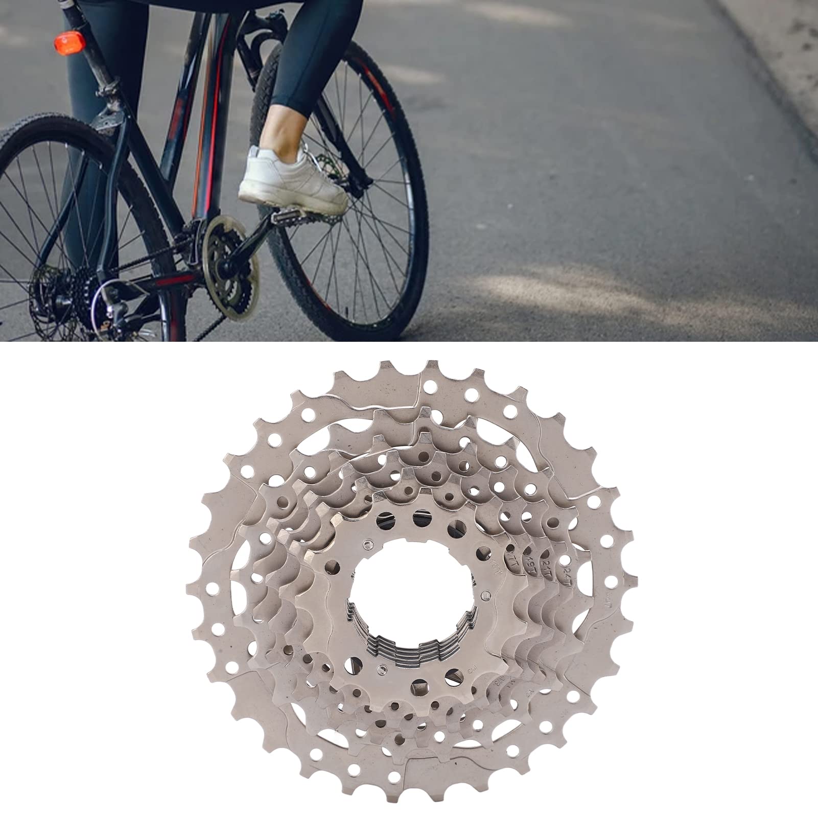 Raguso Bicycle Multiple Freewheel, 8 Speed Bike Cassette Wheel 11‑30T Little Noise for Road Bike