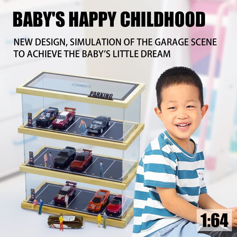 SIKIVOT 1/64 Hot Wheels Display Case,Scale Garage Display Case, Die-cast Car Garage Display Case,Hot Wheels Parking Garag,Variable Single Layer or Double Layer or Triple Layer,with Acrylic Cover (626)