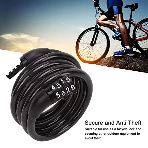 Raguso Bike Chain Lock, Manganese Steel Not Changeable Password Drill Resistant Cable Lock Combination for Lawnmowers