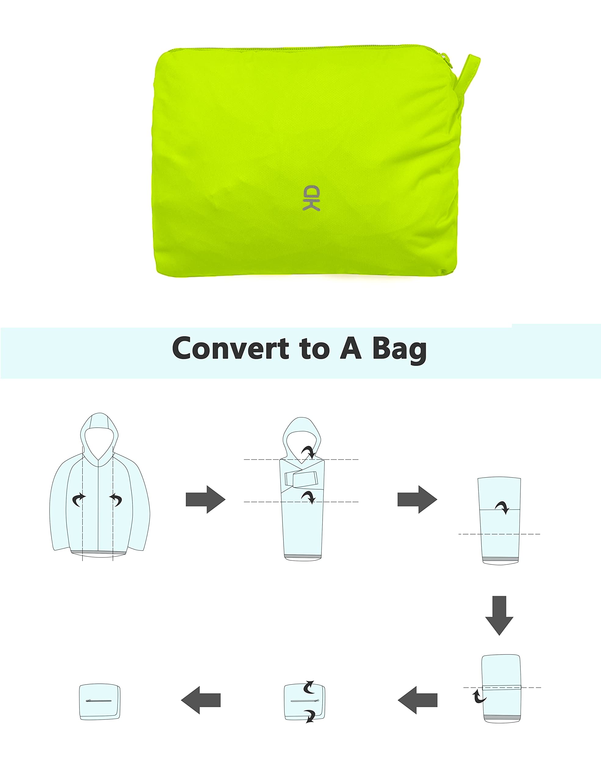 Little Donkey Andy Men's Cycling Stretch Rain Jacket with Hood, Windproof and Waterproof, Ultralight Golf Windbreaker,Packable Size XL