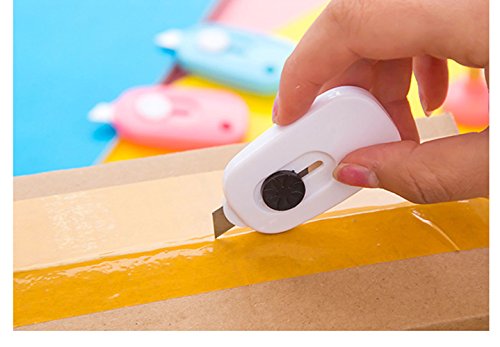 TEKEFT Pack of 8 Mini Retractable Utility Knife Box Cutter Letter Opener, Random Color
