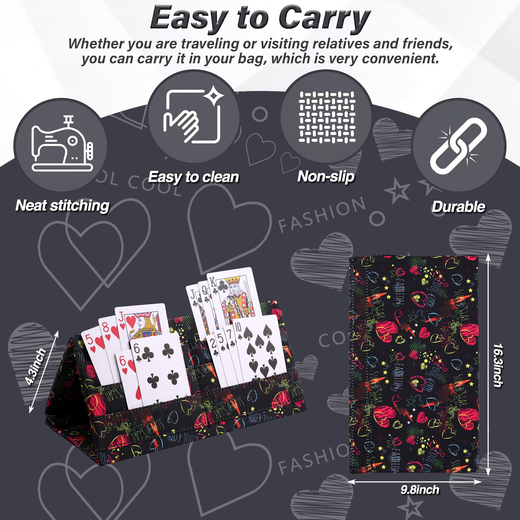 SeptCity Card Holders for Playing Cards, Hands Free Folding Playing Card Holder for Bingo Canasta 5 Crowns Card Game